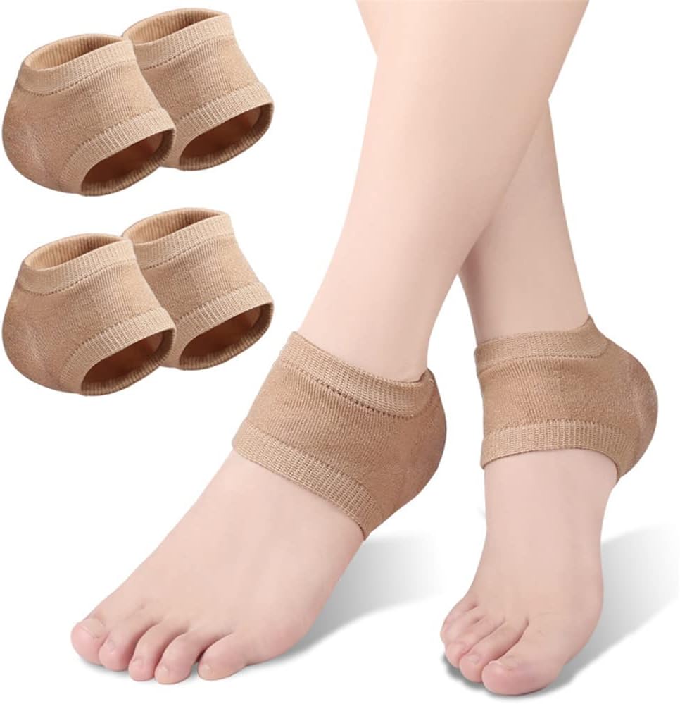 Amazon.com : Moisturizing Heel Socks, 2 Pairs Soft Gel Lined Heel Socks ...