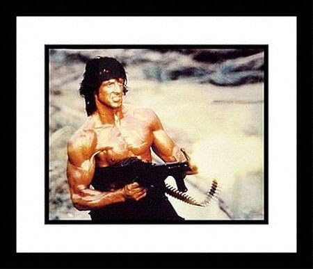 Amazon.com: Sylvester Stallone Framed 8x10 Photograph - Rambo Machine ...