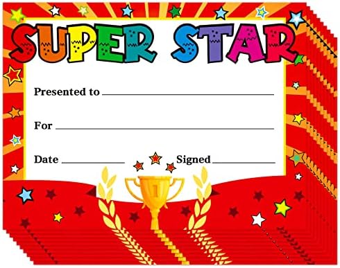 Amazon.com : BIZIBAFF Super Star Rewards Award Certificates for Kids ...