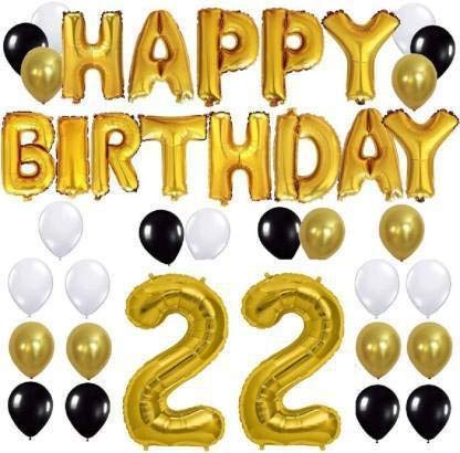 Love Rose Solid 22th Happy Birthday Combo Pack 13 Letter Birthday Foil ...