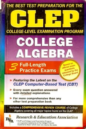 CLEP® College Algebra Book + Online (CLEP Test Preparation): Schwartz ...
