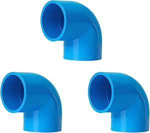 3 Pcs 2-Way PVC Pipe Fitting 90-Degree Elbow Adapter Coupling White ...