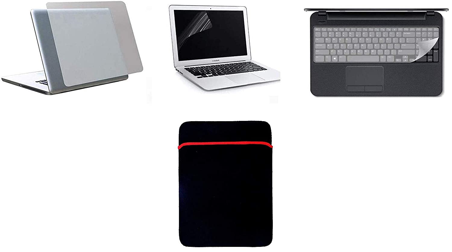 Manton Multicolor 4 in 1 Kit for 14 inch Laptop Back Cover Screen Guard ...