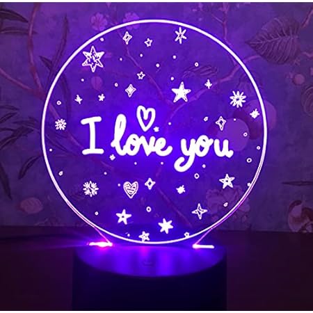 Love Heart Light Acrylic 3D Night Lights USB LED Table Lamp Home r2d2 ...