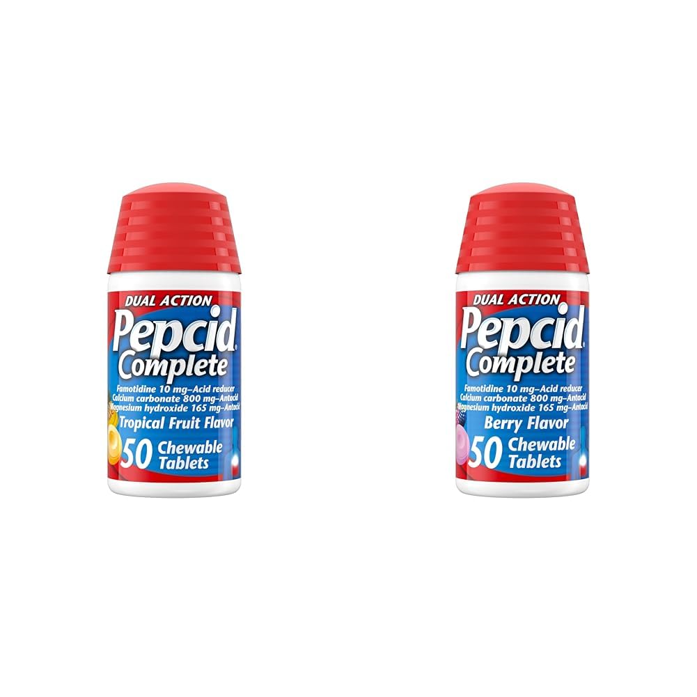 Amazon.com: Pepcid Complete Acid Reducer + Antacid Chewables, Tropical ...