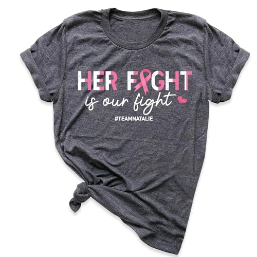 Amazon.com: Breast Cancer Awareness Team Tees, Her Fight Is Our Fight ...