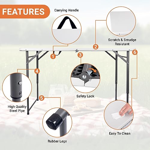 Snapklik.com : Byliable Folding Table 4 Foot, Portable Plastic Card ...