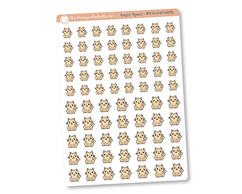 Amazon.com: Spazz Angry Emotion Planner Stickers, Spazzy Cat Stickers ...
