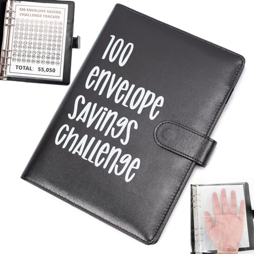 100 Envelope Challenge Pink Binder Book with Cash Envelopes, 100 ...