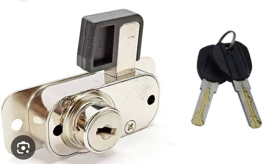 Adison Stainless Steel Sliding Wardrobe Lock, 2.5 cm, Silver, Pack of 1 ...