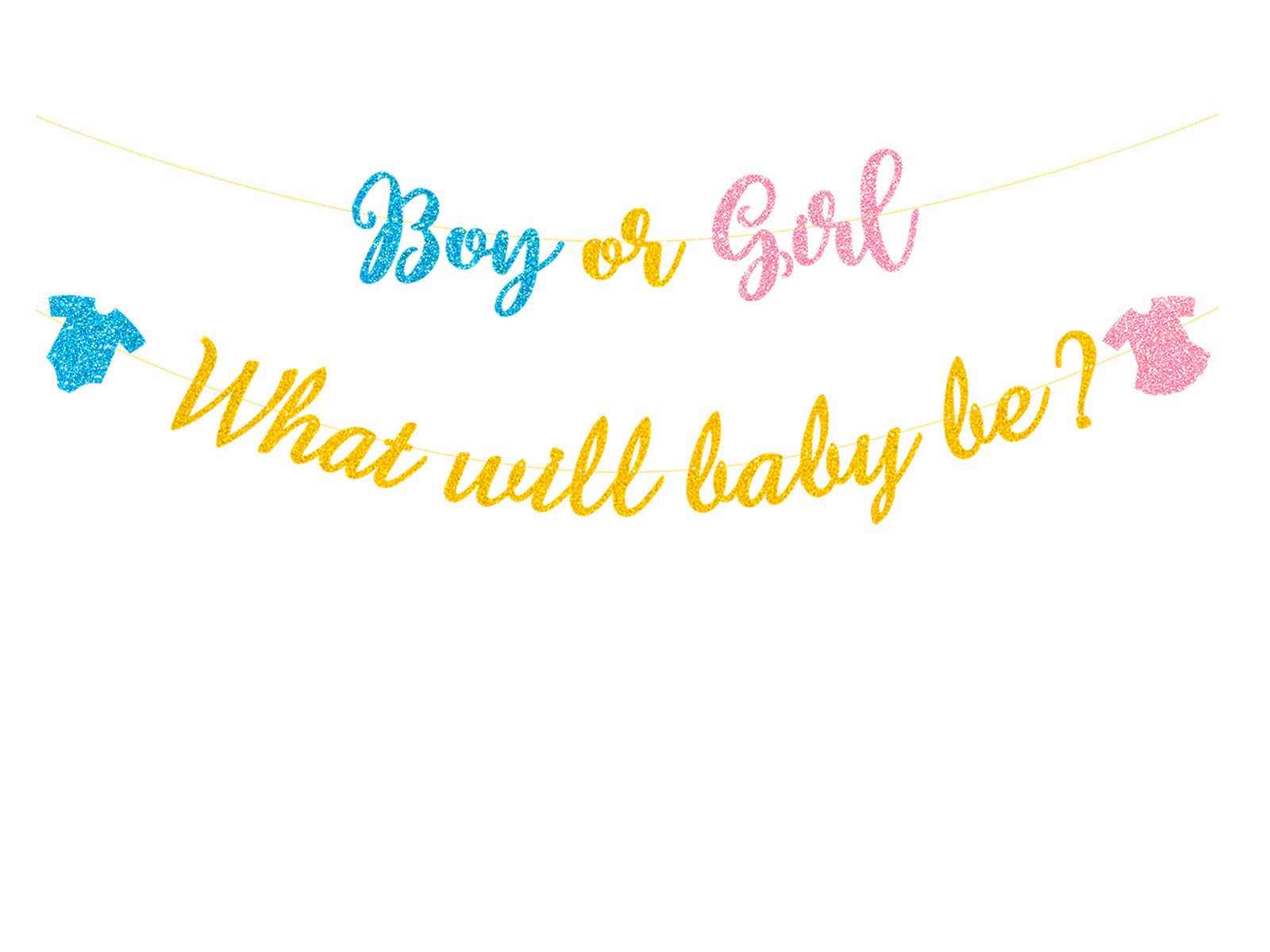 bng-bng Baby Shower Decorations Boy or Girl Banner Gender Reveal ...