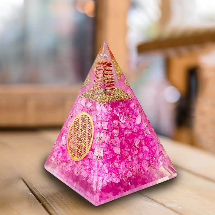 Orgone Pyramid Rose Quartz Pink Orgonite Pyramid for Peace, Calm & Love ...