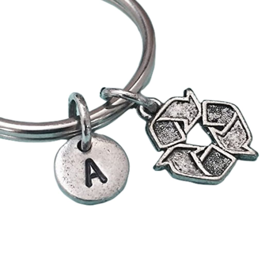 Amazon.com: Recycle symbol keychain, recycle symbol charm, recycling ...