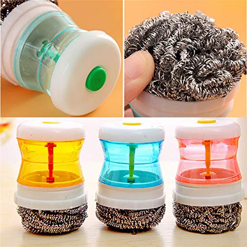 Easy Use Palm Scrubber Wash Clean Tool Holder Soap Dispenser Brush Dish ...