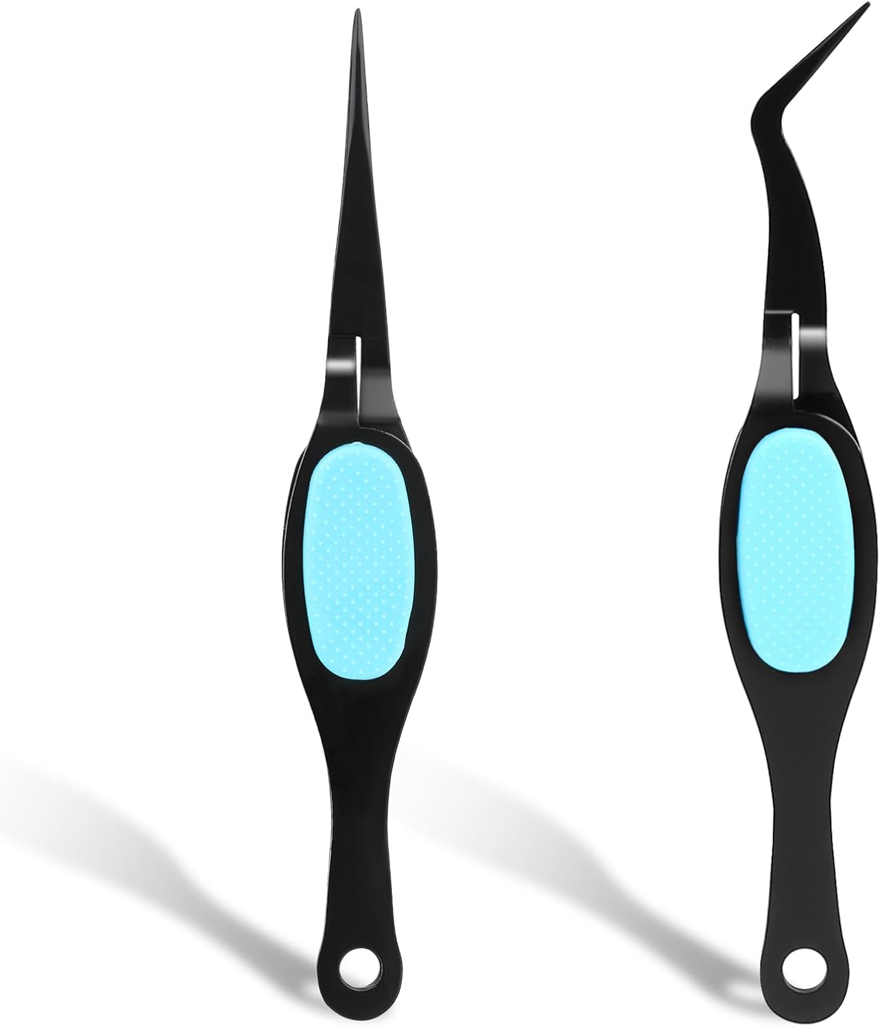 2 Pcs Reverse Tweezers, Tweezers for Crafting Precision Curved Bent ...