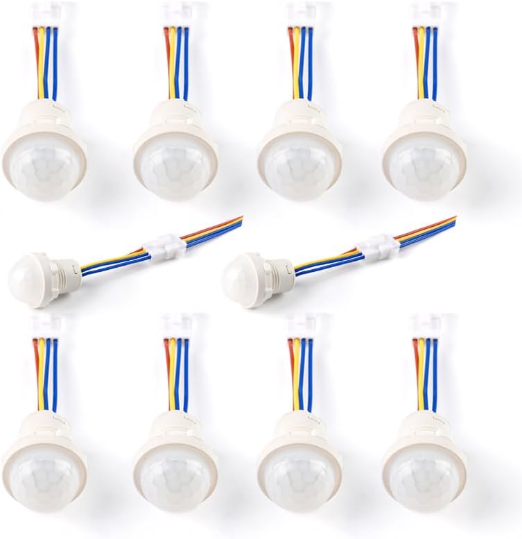 JESSINIE 10PCS PIR Motion Sensor Light Switch AC85-265V Led Light Pir ...