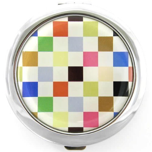 Amazon.com : Checkered Design Round Metal Compact Mirror : Beauty ...