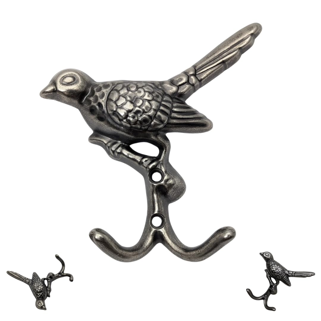 Amazon.com: DIY Decor Hub - 6pcs Utility Hooks, Antique Silver Bird ...