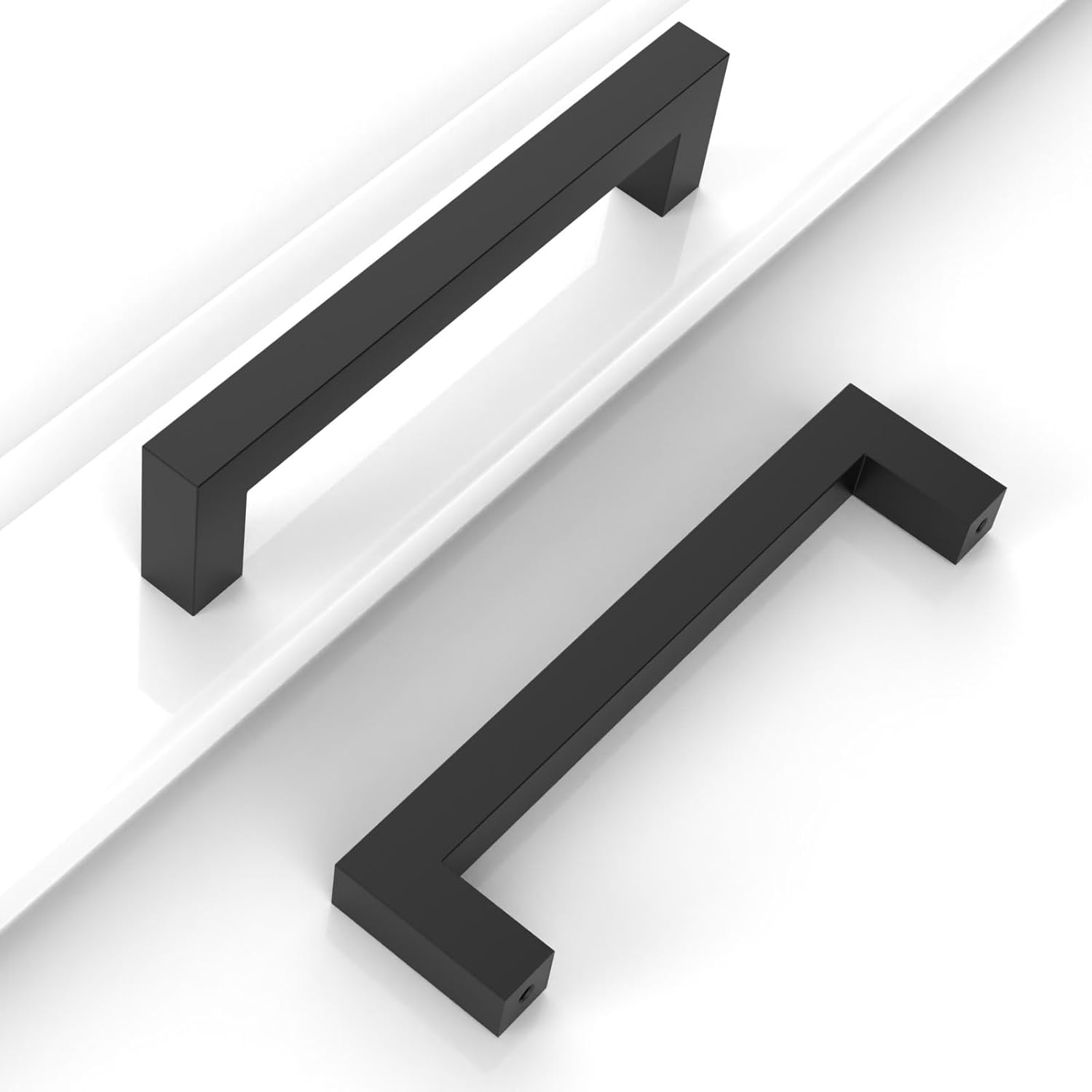 Coinkoly 10 Pack 5''(128mm) Matte Black Cabinet Pulls Kitchen Stainless ...