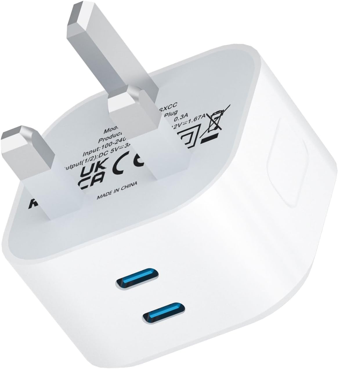 USB C Plug Fast Charge Dual Plug,20W For Apple iPhone Plug Dual Port ...