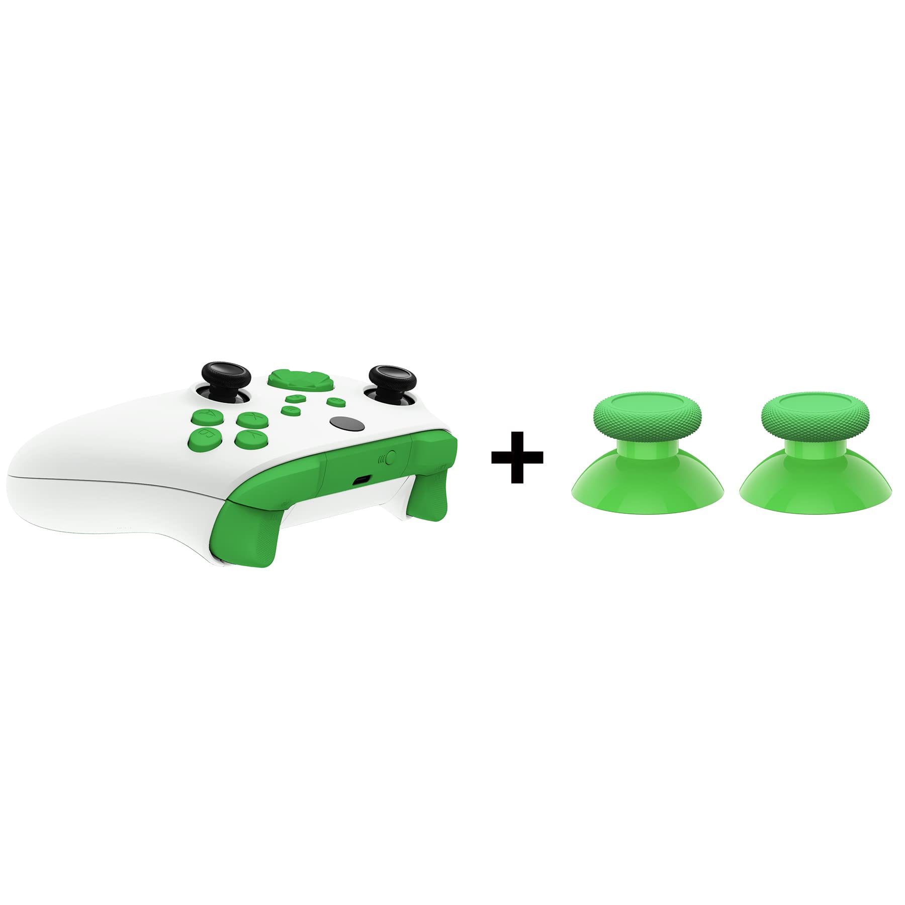 Amazon.com: eXtremeRate Green Custom Thumbsticks + Replacement Buttons ...