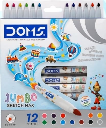 Doms JUMBO SKETCH MAX 12 SHADES : Amazon.in: Toys & Games