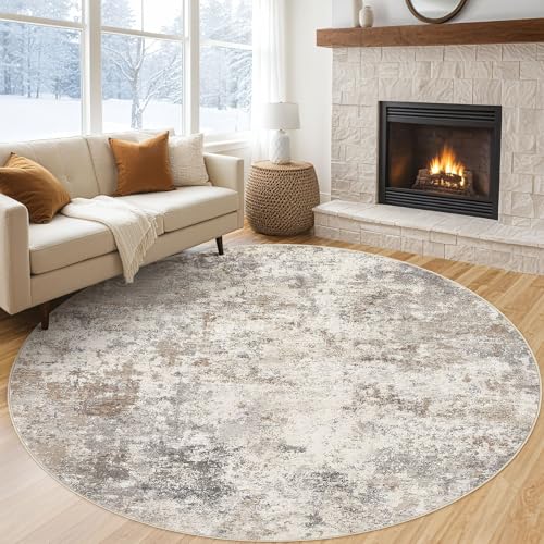 Amazon.com: UERMEI 8ft Round Area Rug Living Room Rugs - 8x8 Washable ...