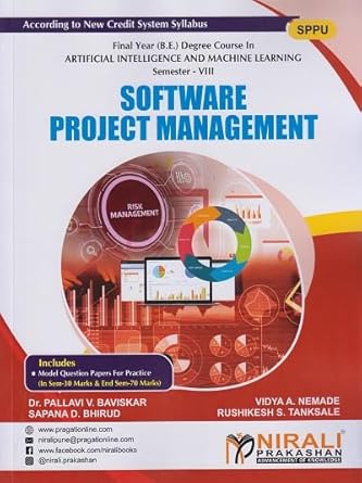 Buy SOFTWARE PROJECT MANAGEMENT (AIML Semester 8 SPPU) | Nirali ...
