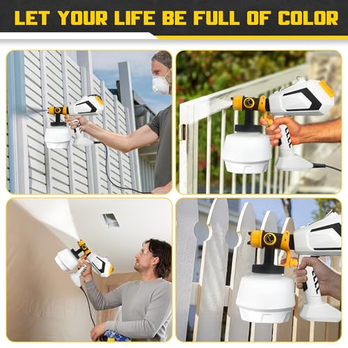 Corded Paint Sprayer, 1000W Fence Paint Sprayer with 1200ml Container ...