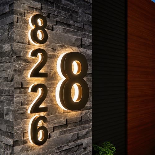 Amazon.com: Sallyboyal Custom LED House Numbers, IP65 Waterproof ...