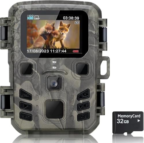 Amazon.com: WOSPORTS Mini Trail Camera,24MP 1080P HD Game Hunting ...