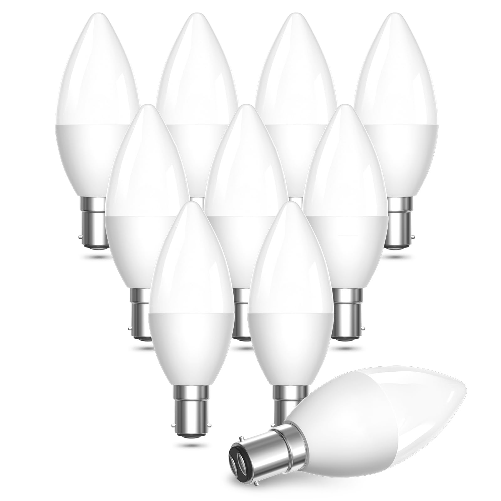 Luxvista B15 Small Bayonet Candle Bulbs 5W, B15 LED Candle Light Bulbs ...