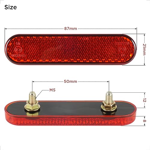 Snapklik.com : Evermotor Reflector For Motorcycle, Red 3.42 Inch Oval ...