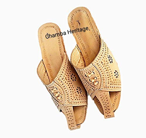 Chamba Chappal Genuine Leather Slipper/Sandal/Jutti 53 Tan: Buy Online ...