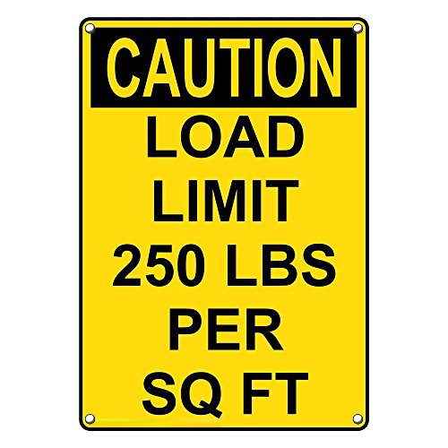 Weatherproof Plastic Vertical OSHA Caution Load Limit 250 Lbs Per Sq Ft ...
