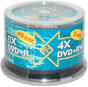 Amazon.com: Ridata DVD+R 8X 4.7 GB Discs (45-Pack), Plus DVD+RW 4X 4.7 ...