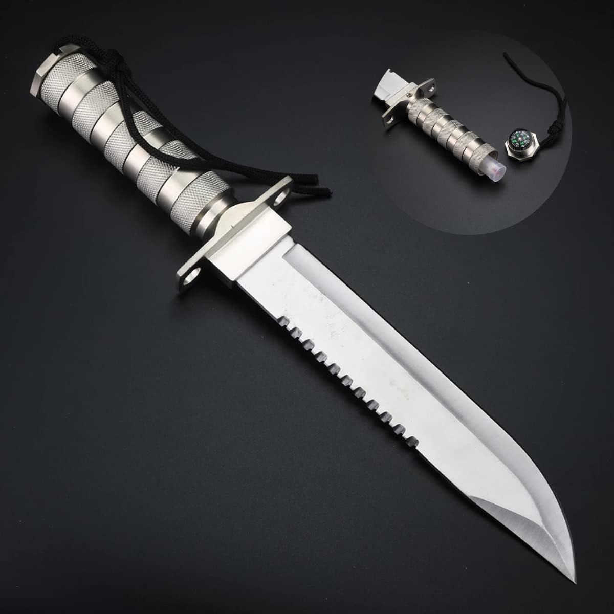 Faca Tática Rambo Sobrevivência Afiada Robusta Com Compartimento ...