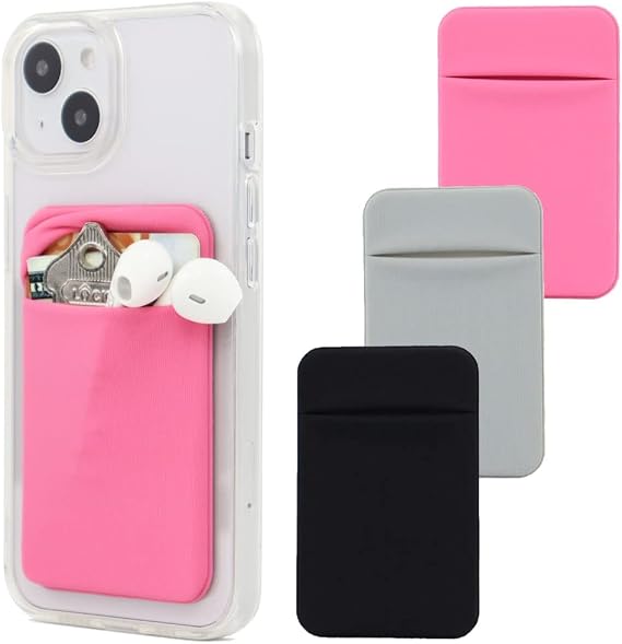 Amazon.com: 3Pack Adhesive Phone Pocket,Cell Phone Stick On Card Wallet ...