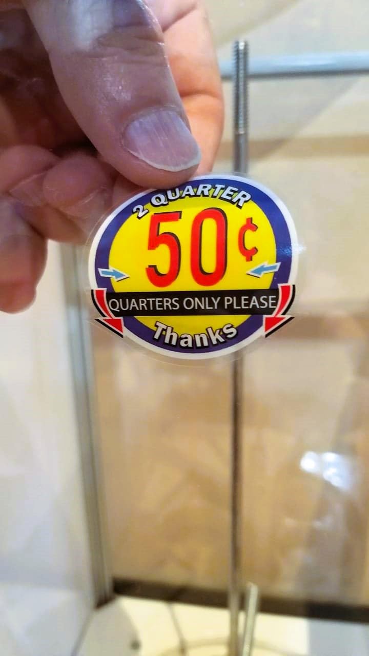 Quarter Round Price Sticker For Gumball Candy Vending Machines .50 Cent ...