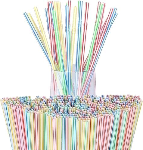 Amazon.com: YOISDJL 100 pcs Flexible Disposable plastic straw, Drinking ...