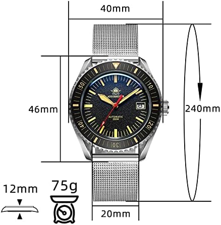 ADDIESDIVE Orologio Automatico da Uomo Subacqueo 200M,Cinturino in ...