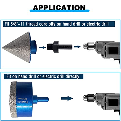 Snapklik.com : Core Drill Bit Arbor Adapter, 3/8 Hex Shank To 5/8-11 ...