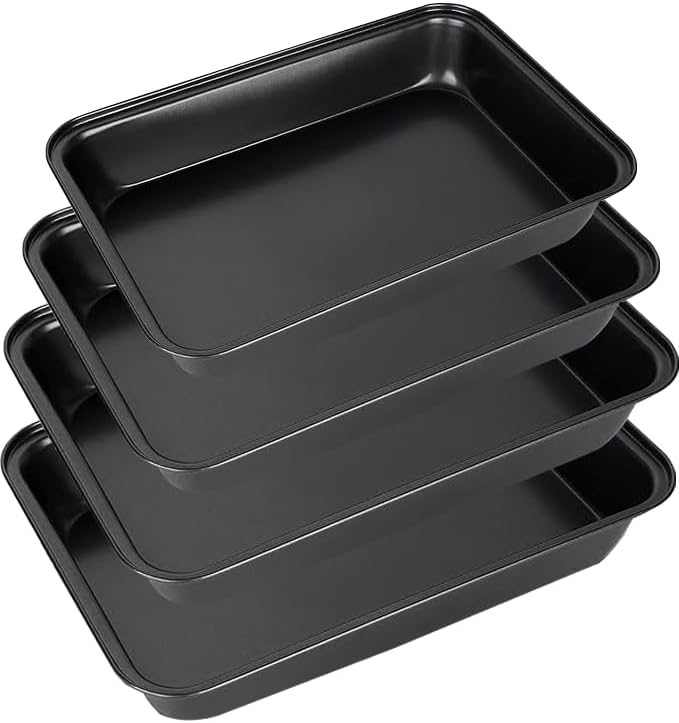 GOYADA 4PCS Baking Trays for Oven Non Stick, 3-Sizes Carbon Steel Oven ...