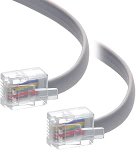 Amazon.com: MyCableMart 25Ft RJ12 Modular Telephone Cable, (6P6C 6 ...