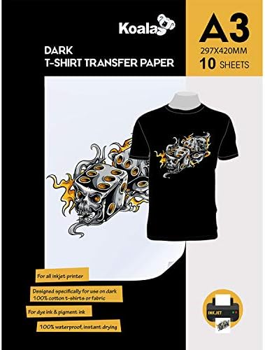 KOALA Premium Inkjet Iron On T Shirt Transfer Paper for White and Light ...
