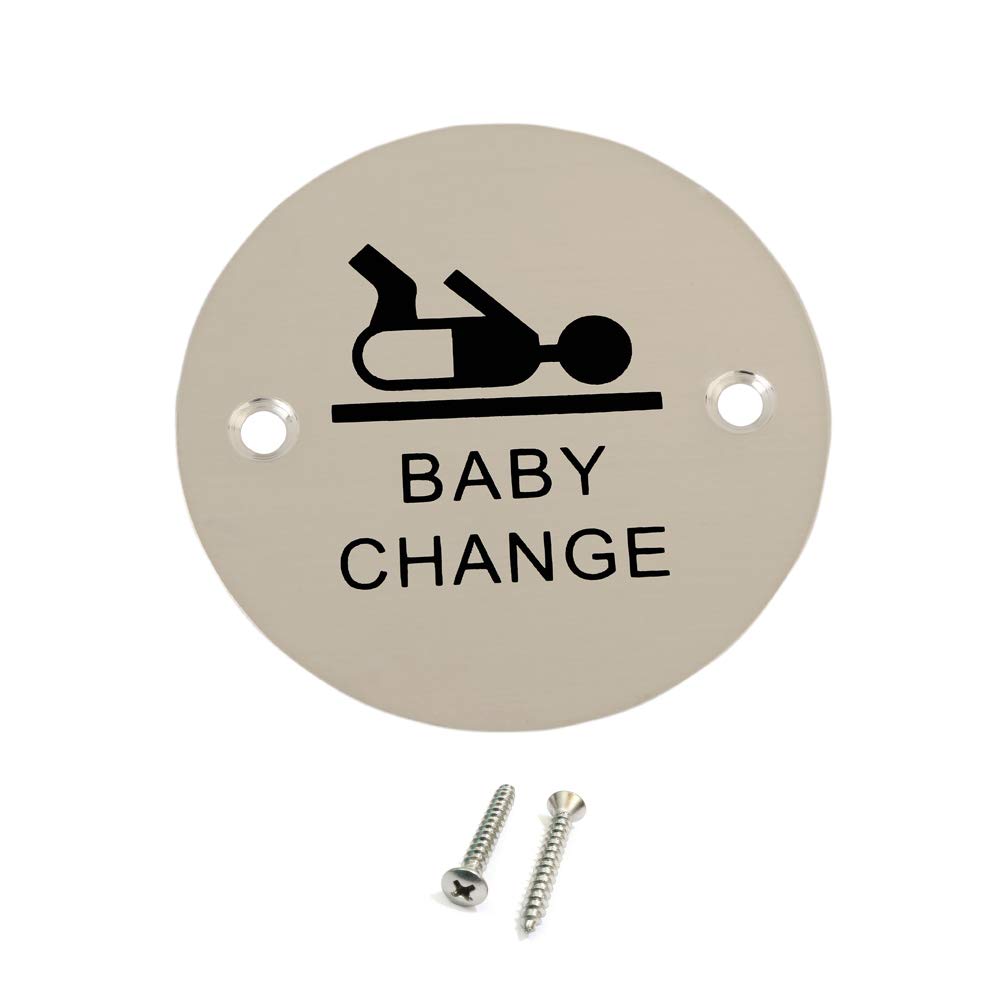 Btl Baby Change Door Sign Circular Nappy Toilet Signage Restroom ...