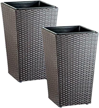 Handmade Poly Rattan Mini Tri-Pot Trough Planter Brown Poly Rattan ...