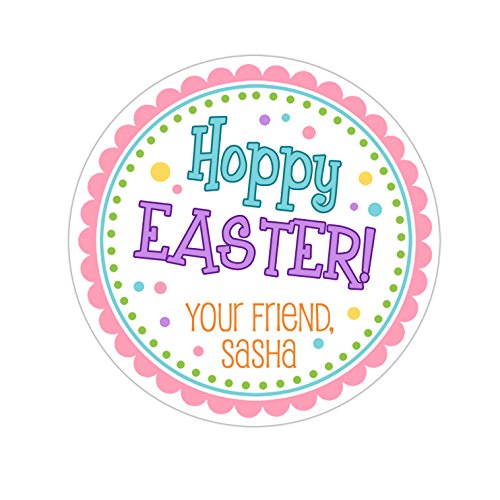 Amazon.com: Personalized Customized Easter Gift Stickers - Blue and ...