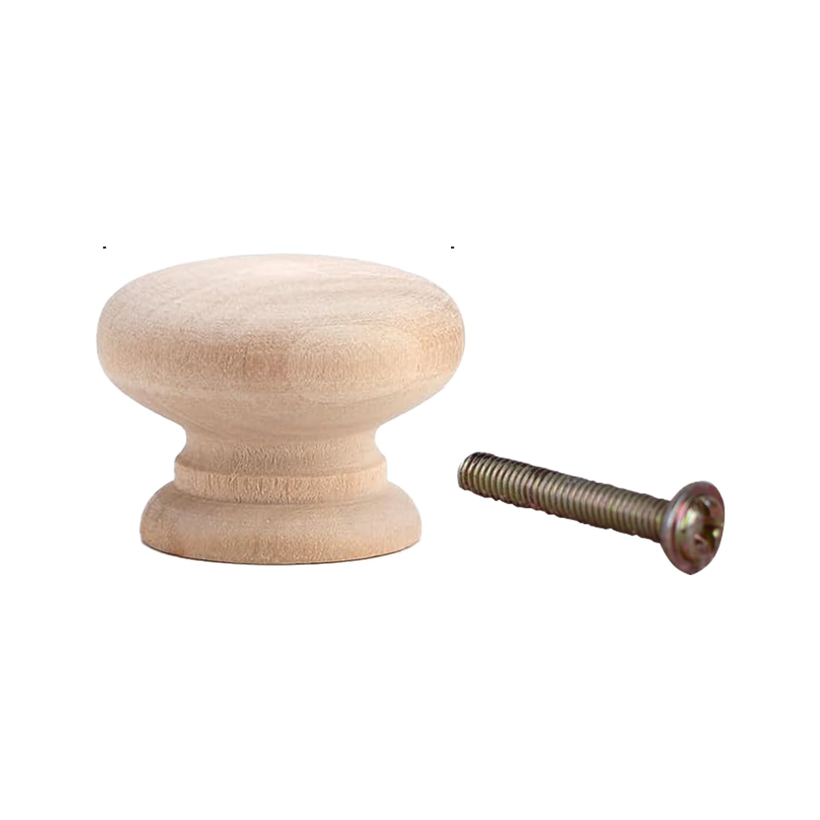 DEFIYEAR 12PCS Wooden Drawer Knobs, Natural Unpainted Wooden Knobs for ...