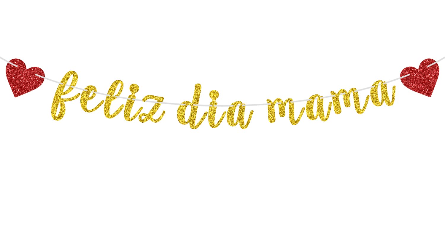 Amazon.com: Feliz Dia Mama Banner, Best Mom Ever, I Love You Mom,Mother ...